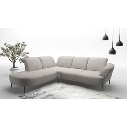 Sit & More Ecksofa SIT & MORE "Dance, L-Form, inkl. Sitztiefenverstellung", silber, B:302cm H:91cm T:270cm, 100% Polyester, Sofas, Ecksofa, inkl. Click&Seat, optional mit Kopfteilverstellung