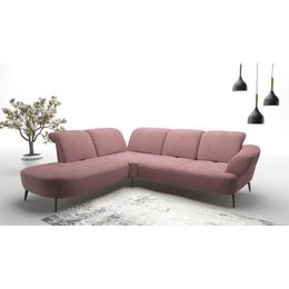 Sit & More Ecksofa SIT & MORE "Dance, L-Form, inkl. Sitztiefenverstellung", lila (aubergine), B:302cm H:91cm T:270cm, 100% Polyester, Sofas, Ecksofa, inkl. Click&Seat, optional mit Kopfteilverstellung