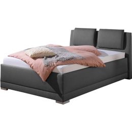Polsterbett Maintal "Oderzo", grau (anthrazit), B:152cm L:230cm, Struktur (100% Polyester), Betten, inkl. Bettkasten, Kopfteilverstellung, Matratzen in H2 oder H3 wählbar