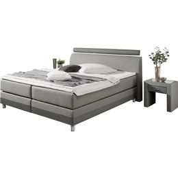 Boxspringbett Inosign, grau (grau, anthraz), B:172cm L:217cm, Komplettbetten, in H2, H3 oder H4 erhältlich