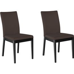 Stuhl Home Affaire "Dendres", braun, B:46cm H:94cm T:60cm, Polyester, Stühle