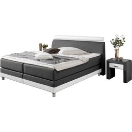 Boxspringbett Inosign, schwarz (schwarz, weiß), B:172cm L:217cm, Komplettbetten, in H2, H3 oder H4 erhältlich