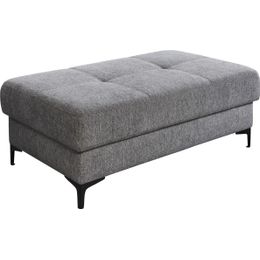 Hockerbank 3C CARINA "Burnaby", silber, B:126cm H:47cm T:76cm, Hocker, Polsterbank Polsterhocker, passend zur Serie "Burnaby", B/T/H: 126/76/47 cm