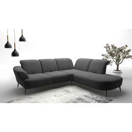 Sit & More Ecksofa SIT & MORE "Dance, L-Form, inkl. Sitztiefenverstellung", braun (schlamm), B:302cm H:91cm T:270cm, 95%Polyester 5%Polyamid, Sofas, Ecksofa, inkl. Click&Seat, optional mit Kopfteilverstellung