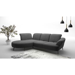 Sit & More Ecksofa SIT & MORE "Dance, L-Form, inkl. Sitztiefenverstellung", braun (schlamm), B:313cm H:91cm T:208cm, 95%Polyester 5%Polyamid, Sofas, Ecksofa, inkl. Click&Seat, optional mit Kopfteilverstellung