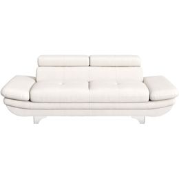 2-Sitzer COTTA "Enterprise", wei&szlig; (altwei&szlig;), B:218cm H:91cm T:104cm, Softlux-Kunstleder;Luxus-Kunstleder, Sofas, Big-Sofa, mit Armteilverstellung & Kopfteilverstellung