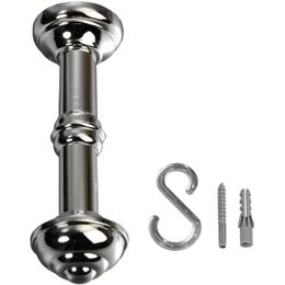 Raffhalter Liedeco, grau (chromfarben), Kunststoff, Raffhalter, Schalhalter 12 cm