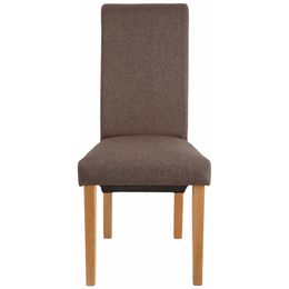 4-Fußstuhl Home Affaire "Rito Tiago", braun (mittelbraun, buche), B:48cm H:101cm T:68cm, Strukturstoff (100%Polyester), Stühle, im 2er, 4er oder 6er-Set