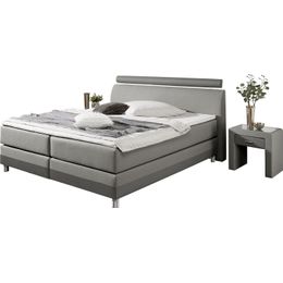 Boxspringbett Inosign, grau (grau, anthraz), B:212cm L:217cm, Komplettbetten, in H2, H3 oder H4 erhältlich