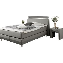 Boxspringbett Inosign, grau (grau, anthraz), B:152cm L:217cm, Komplettbetten, in H2, H3 oder H4 erhältlich