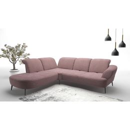 Sit & More Ecksofa SIT & MORE "Dance, L-Form, inkl. Sitztiefenverstellung", lila (aubergine), B:302cm H:91cm T:270cm, 100% Polyester, Sofas, Ecksofa, inkl. Click&Seat, optional mit Kopfteilverstellung