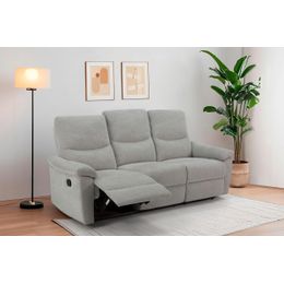 3-Sitzer Home Affaire, grau (hellgrau), B:207cm T:91cm, Sofas, 105-150 Relax- und Liegeposition, Federkernpolsterung