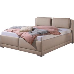 Polsterbett Maintal "Oderzo", grau (taupe), B:192cm L:230cm, Struktur (100% Polyester), Betten, inkl. Bettkasten, Kopfteilverstellung, Matratzen in H2 oder H3 wählbar