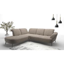 Sit & More Ecksofa SIT & MORE "Dance, L-Form, inkl. Sitztiefenverstellung", braun (cappuccino), B:302cm H:91cm T:270cm, 100% Polyester, Sofas, Ecksofa, inkl. Click&Seat, optional mit Kopfteilverstellung
