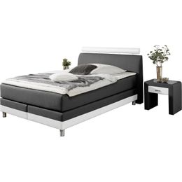 Boxspringbett Inosign, schwarz (schwarz, weiß), B:152cm L:217cm, Komplettbetten, in H2, H3 oder H4 erhältlich
