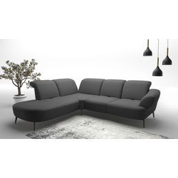 Sit & More Ecksofa SIT & MORE "Dance, L-Form, inkl. Sitztiefenverstellung", grau (dunkelgrau), B:302cm H:91cm T:270cm, 95%Polyester 5%Polyamid, Sofas, Ecksofa, inkl. Click&Seat, optional mit Kopfteilverstellung