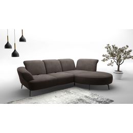 Sit & More Ecksofa SIT & MORE "Dance, L-Form, inkl. Sitztiefenverstellung", grau (fango), B:313cm H:91cm T:208cm, 100%Polyester, Sofas, Ecksofa, inkl. Click&Seat, optional mit Kopfteilverstellung