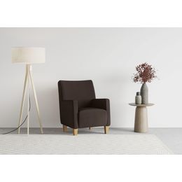 Sit & More Sessel SIT & MORE "Bosse", braun (dunkelbraun), B:74cm H:93cm T:81cm, Sessel, Sessel, mit Federkern