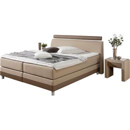 Boxspringbett Inosign, beige (beige, taupe), B:192cm L:217cm, Komplettbetten, in H2, H3 oder H4 erhältlich