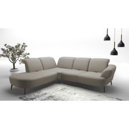 Sit & More Ecksofa SIT & MORE "Dance, L-Form, inkl. Sitztiefenverstellung", grau (taupe), B:302cm H:91cm T:270cm, 95%Polyester 5%Polyamid, Sofas, Ecksofa, inkl. Click&Seat, optional mit Kopfteilverstellung