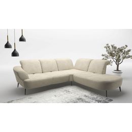 Sit & More Ecksofa SIT & MORE "Dance, L-Form, inkl. Sitztiefenverstellung", beige (sand), B:302cm H:91cm T:270cm, 100% Polyester, Sofas, Ecksofa, inkl. Click&Seat, optional mit Kopfteilverstellung
