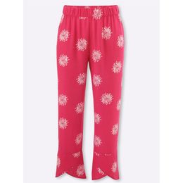 Schlupfhose Classic Basics, Damen, Gr. 38, Normalgr&ouml;&szlig;en, pink (pink, wei&szlig;), 100% Viskose, bedruckt, gemustert, Hosen Schlupfhose