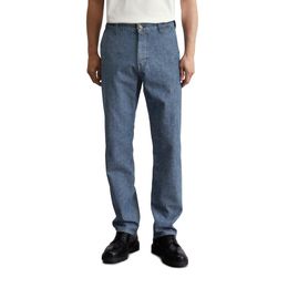 Marc O'Polo Straight-Jeans MARC O'POLO "aus elastischem Bio-Baumwoll-Hanf-Mix", Herren, Gr. 34, L&auml;nge 34, blau (dunkelblau), Obermaterial: 88% Baumwolle, 11% Hanf, 1% Elasthan, unifarben, slim fit normal, Jeans Straight-Jeans
