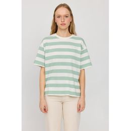 Mazine Shirt "Block Stripes" in Creme/ Hellgr&uuml;n - 52% | Gr&ouml;&szlig;e S | Damen-tops