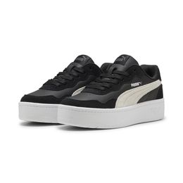 Sneaker Puma "Court Lally Skye Suede Sneakers Damen", Damen, Gr. 35,5, schwarz-wei&szlig; (schwarz, wei&szlig;), Obermaterial: Textil, Synthetik, Kuhleder, Leder; Futter: Textil; Innensohle: Textil; Laufsohle: Gummi, Schuhe Sneaker