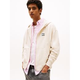 Kapuzensweatshirt Tommy Jeans "TJM CRP NEW CLASSICS ZIP THR", Herren, Gr. L, beige (desert sand dune), Sweatware, Obermaterial: 100% Baumwolle, unifarben, regular fit normal, Rundhals, eingesetzt B&uuml;ndchen, Sweatshirts, Mit Rundhalsausschnitt