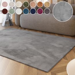 Hochflor-Teppich Esprit "Alice ESP-4377, Kunstfell" Gr. 1, grau, B:70cm H:25mm L:140cm, Kunstfaser, Teppiche, Kaninchenfell-Haptik, besonders weich und dicht, f&uuml;r alle R&auml;ume
