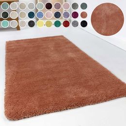 Hochflor-Teppich Esprit "Relaxx ESP-4150" Gr. 1, orange (cognac), B:70cm H:25mm L:140cm, Kunstfaser, Teppiche, Wohnzimmer, sehr gro&szlig;e Farbauswahl, weicher dichter Hochflor