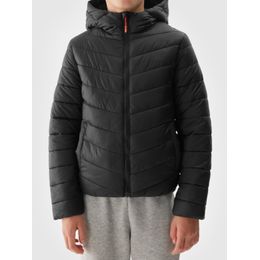 Steppjacke 4F, Jungen, Gr. 134, schwarz (deep schwarz), angeraute Sweatware, Obermaterial: 100% Polyamid. Futter: 100% Polyester. Wattierung: 100% Polyester, unifarben, hoch geschlossener Ausschnitt, eingesetzt eingefasste Kante, Jacken Steppjacke