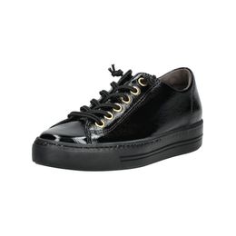 Sneaker Paul Green "Paul Green Sneaker Leder", Damen, Gr. 38,5, schwarz (schwarz lack), Leder, Schuhe Sneaker