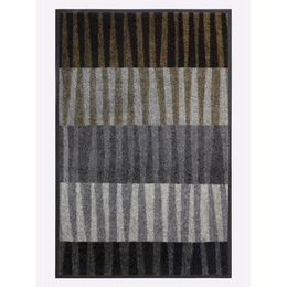 Fußmatte Gr. 1, grau (grau, anthrazit, bedruckt), B:40cm H:7mm L:60cm, Kunstfaser, Polyamid, Teppiche