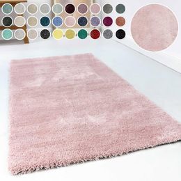 Hochflor-Teppich Esprit "Relaxx ESP-4150" Gr. 1, rosa, B:70cm H:25mm L:140cm, Kunstfaser, Teppiche, Wohnzimmer, sehr gro&szlig;e Farbauswahl, weicher dichter Hochflor