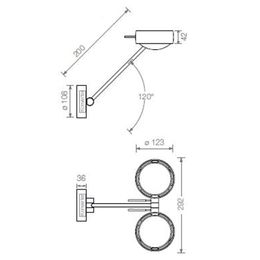 Occhio Sento E LED Parete Doppio Up Wandleuchte 20 cm, Chrom - Set