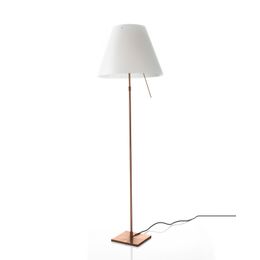 Luceplan Costanza Floor Messing Sensordimmer Schirm Wei&szlig;
