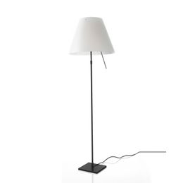 Luceplan Costanza Floor Schwarz Sensordimmer Schirm Wei&szlig;