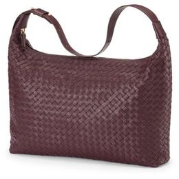 Allan K Lederhandtasche geflochten, weinrot