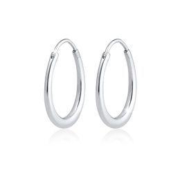 Elli Damen Paar Creolen "Creolen Oval 925 Sterling Silber", onesize, ohne Stein, Silber 925 (Sterlingsilber), silber, Silber 925 (Sterlingsilber),