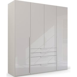 Drehtürenschrank Rauch, B:201cm H:223cm T:60cm, grau, Holzwerkstoff, Schränke, "Purisma", mit Glasfront, Schubladen und umfangreichem Zubehör, mit