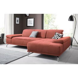 Ecksofa Places of Style, B:269cm H:97cm T:174cm, orange, Flachgewebe Mura: (100% Polyester);Luxus-Microfaser Vintageoptik (100%