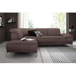 Ecksofa Places of Style, B:262cm H:97cm T:233cm, braun, Luxus-Microfaser Vintageoptik (100% Polyester);Flachgewebe Mura: (100%