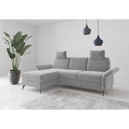 Ecksofa Home Affaire, B:251cm H:93cm T:164cm, grau, 100% Polyester, Wohnzimmer, Sofas, "Rochelle", wahlweise mit Bettfunktion, Bettkasten und