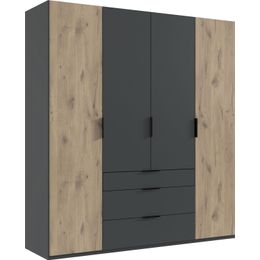 Dreht&uuml;renschrank wimex, B:200cm H:216cm T:58cm, grau, Spanplatte, Schr&auml;nke, "Burgos by fresh to go", mit extra gro&szlig;en Schubladen