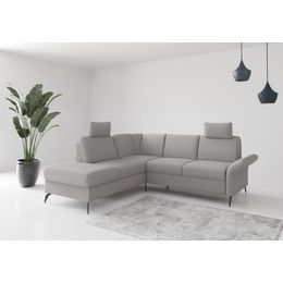 Ecksofa Home Affaire, B:240cm H:93cm T:216cm, grau, 95% Polyester 5% Polyamid, Wohnzimmer, Sofas, "Rochelle", wahlweise mit Bettfunktion, Bettkasten