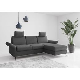Ecksofa Home Affaire, B:251cm H:93cm T:164cm, grau, 95% Polyester 5% Polyamid, Wohnzimmer, Sofas, "Rochelle", wahlweise mit Bettfunktion, Bettkasten