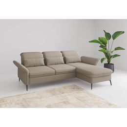 Sit & More Ecksofa SIT & MORE, B:264cm H:92cm T:198cm, grau, 95%Polyester, 5% Polyamid, Wohnzimmer, Sofas, "Emely, inkl. Sitztiefenverstellung", wahlweise mit