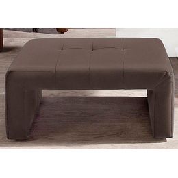 Hockerbank, B:100cm H:49cm T:54cm, braun, exxpo - SOFA FASHION, Carabu (50%Polyester, 35%Polyacryl, 15%Polyamid), Hocker, "Barista Hockerbank mit